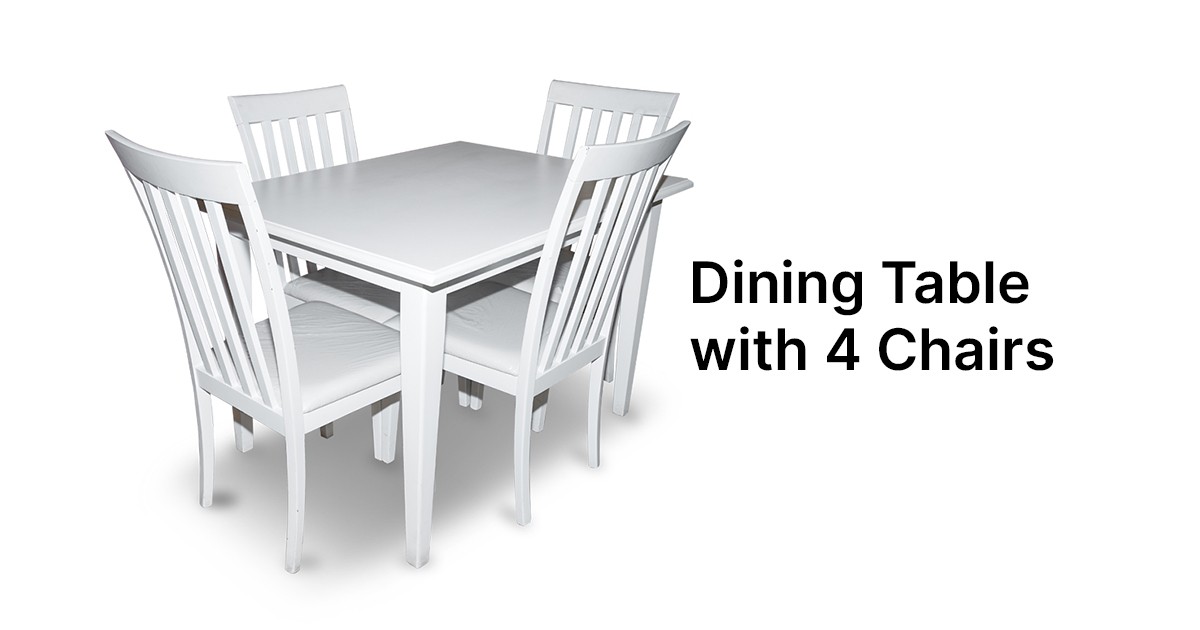 Dining Table with 4 Chairs | Small Dining Room Set | HUB Furniture